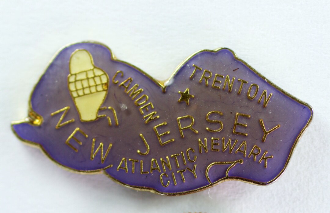 New Jersey Enamel Lapel Pin Badge. - Etsy