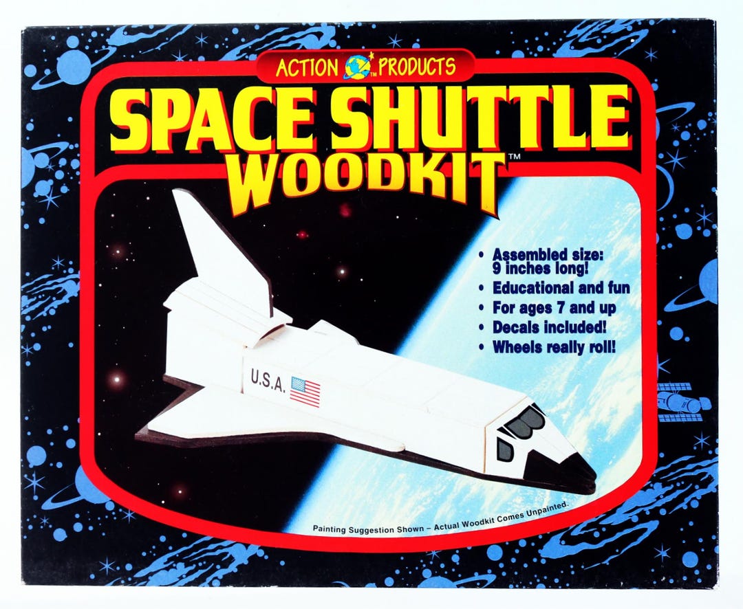 3D Space Shuttle Wood Craft Construction Model Kit Woodkit - Etsy
