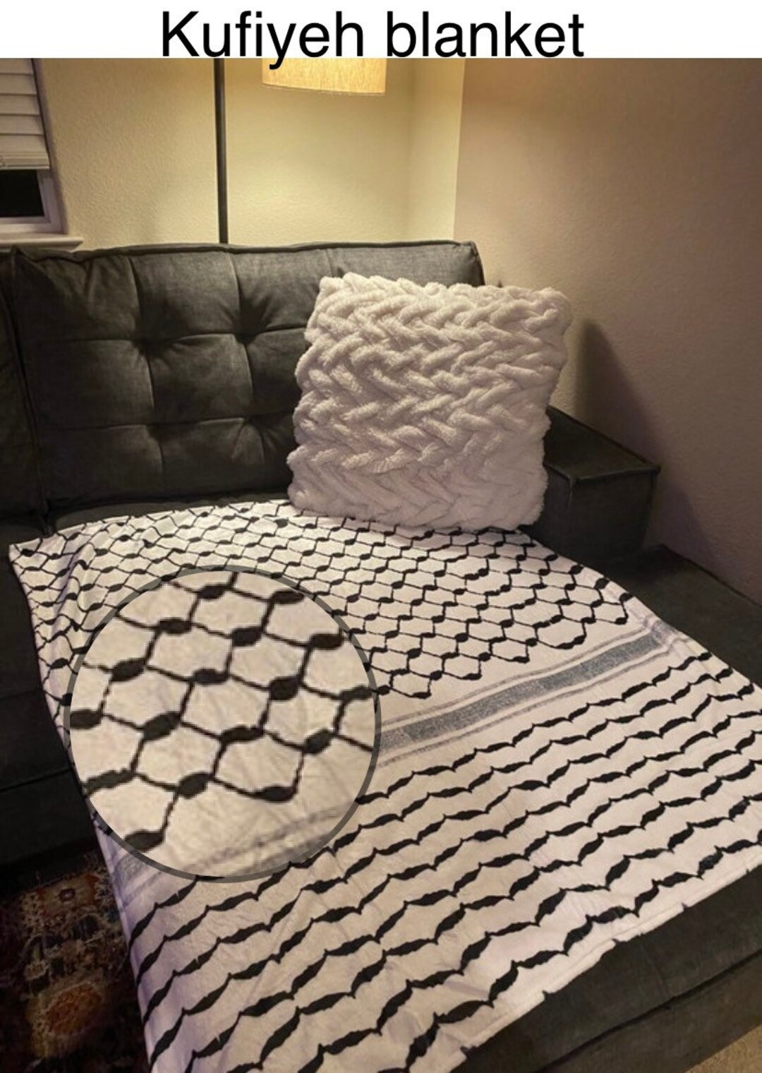 Kufiya Blanket, Palestinian Keffiyah (hutta) Plush Throw Blanket ...