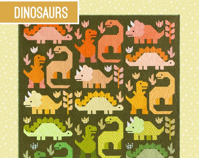 Dinosaurs Quilt Pattern*dinosaur Quilt Pattern*dinosaurs Pattern*boy ...