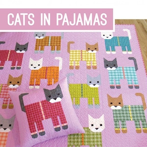 Cats in Pajamas Quilt Pattern From Elizabeth Hartman*cat Quilt*cat ...