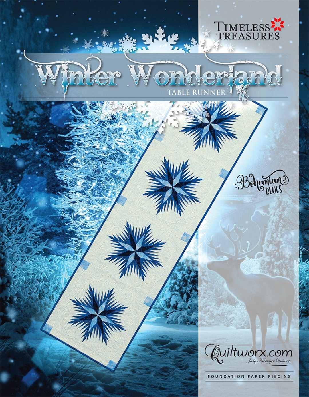 Winter Wonderland Snowflakes Table Runner Pattern*snowflake Table ...