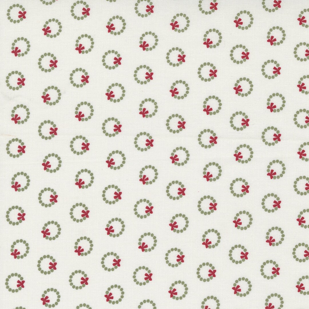 MODA Christmas Eve Wreath Dot Snow (5183 11) 1/2-YD Increments ...