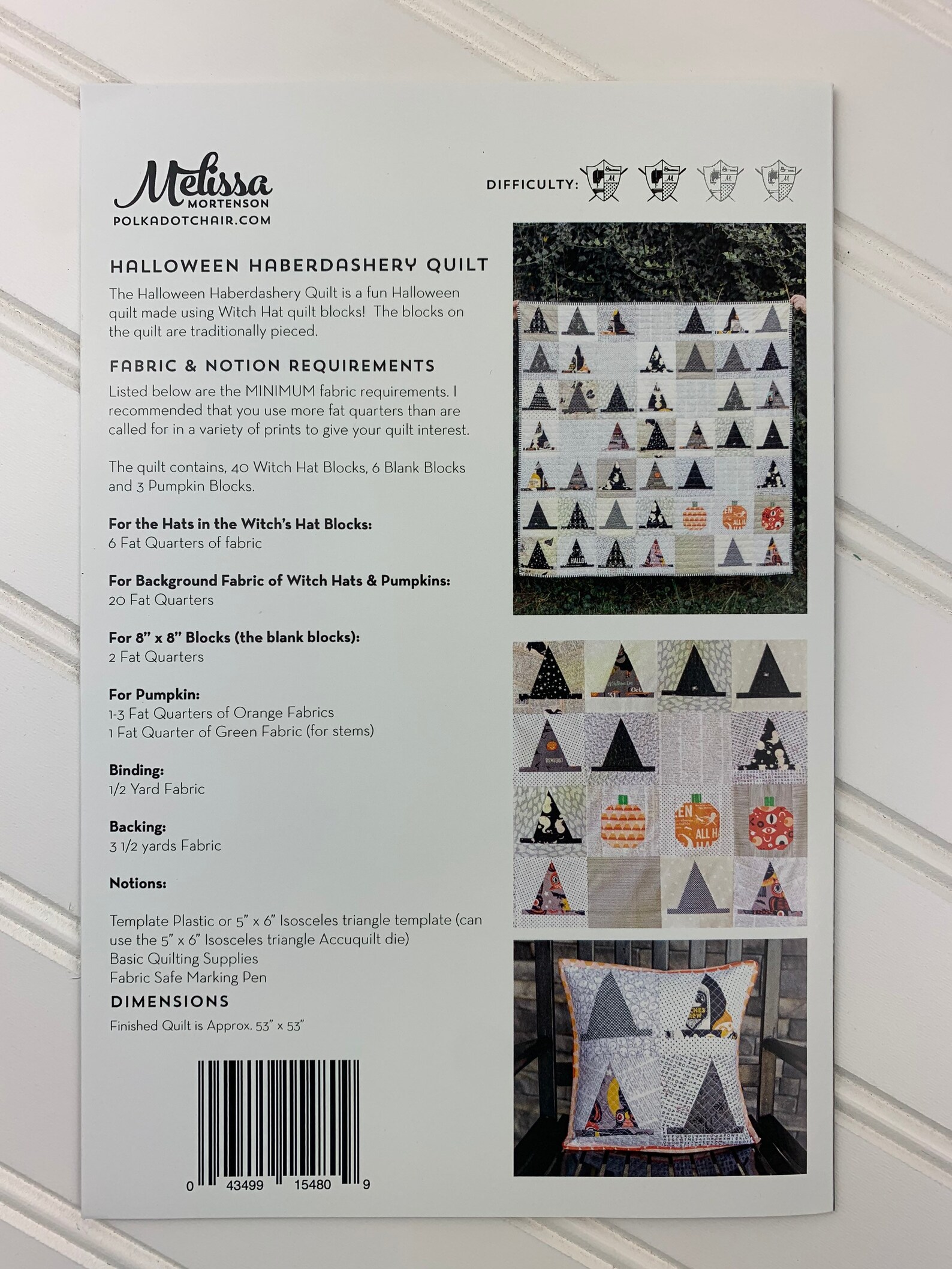 Halloween Haberdashery Quilt PatternHalloween QuiltWitch Hat | Etsy
