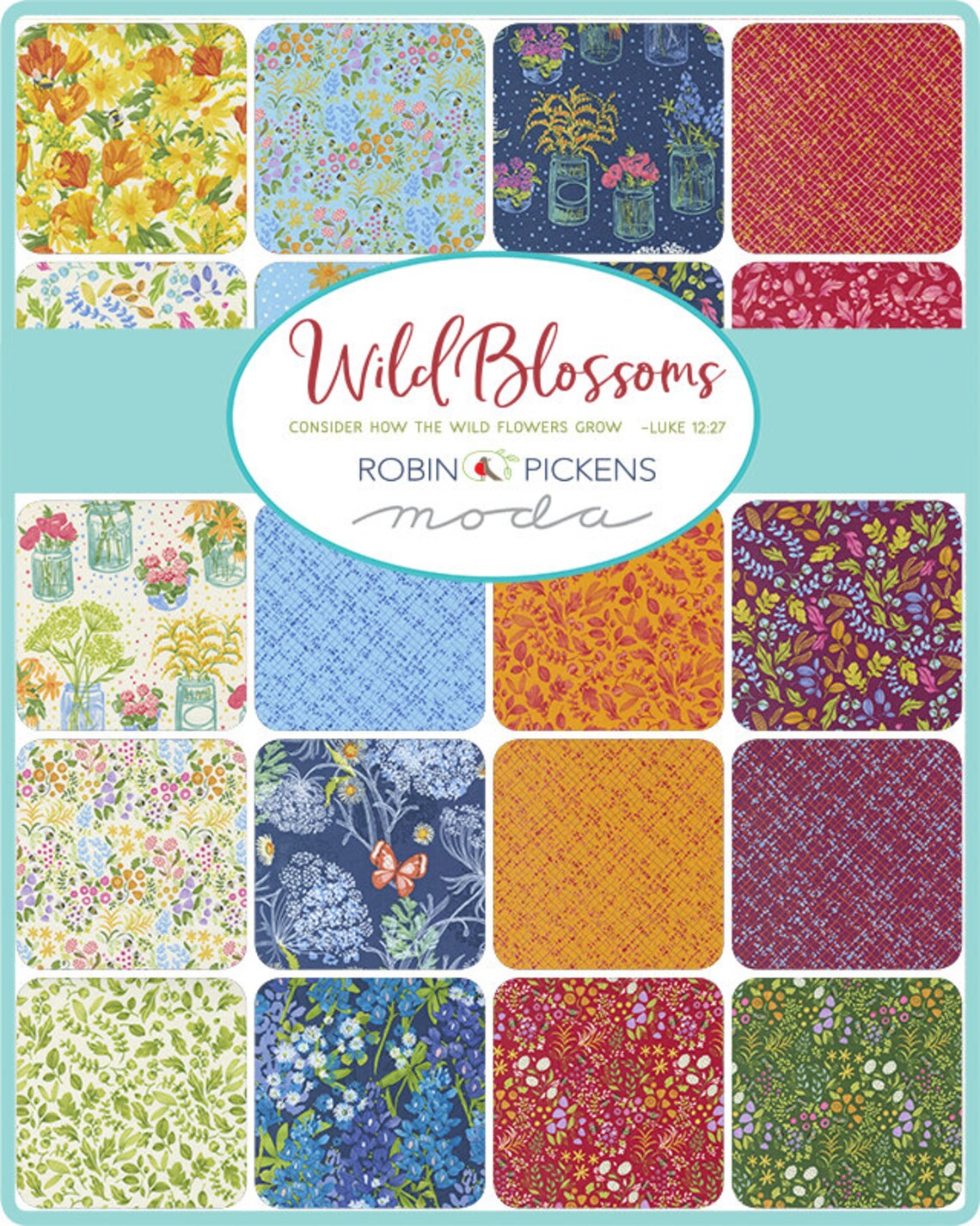 Moda Wild Blossoms Rainbow Ombre Pane (48730 11) 1/2-yard Increments ...
