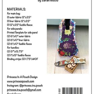 Quilted Apple Bottom Bag Pattern From Princess in a Pouch*quilted Bag ...