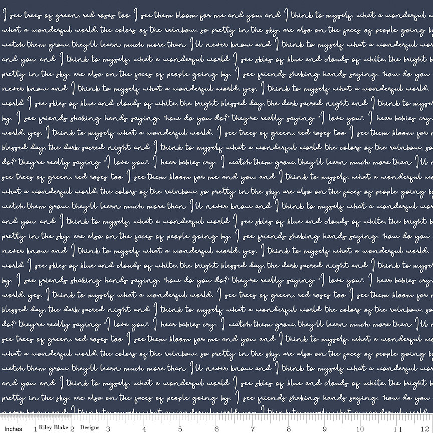 Riley Blake Designs Gingham Foundry Text Navy (C11137-NAVY) 1/2 YD ...