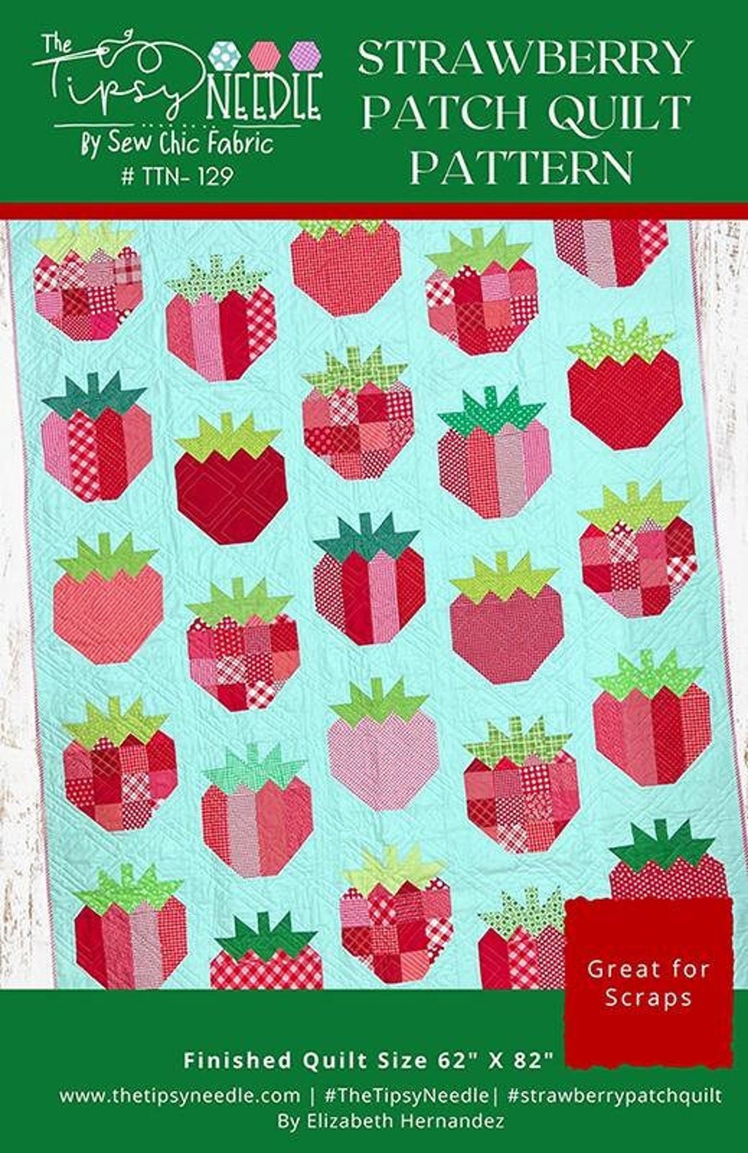 Strawberry Patch Quilt Pattern by the Tipsy Needle*strawberry Quilt ...