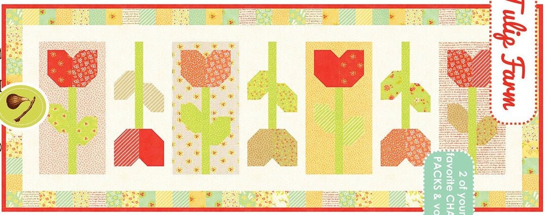 Tulip Farm Table Runner Pattern by Fig Tree & Co.*spring Table Runner ...