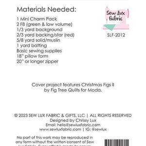 Festive Star Pillow Pattern by Sew Lux Fabric*christmas Pillow Pattern*pillow Pattern*quilted ...