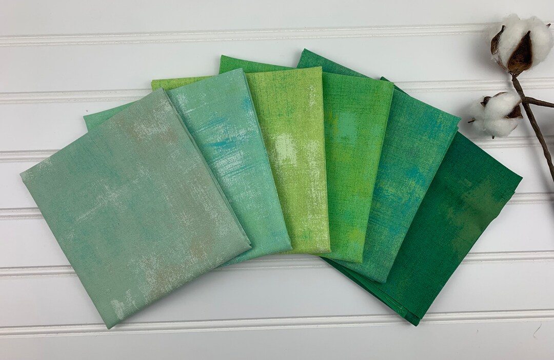Moda Grunge Green Stash Builder Bundle*cc 928-1*moda Grunge*assorted ...