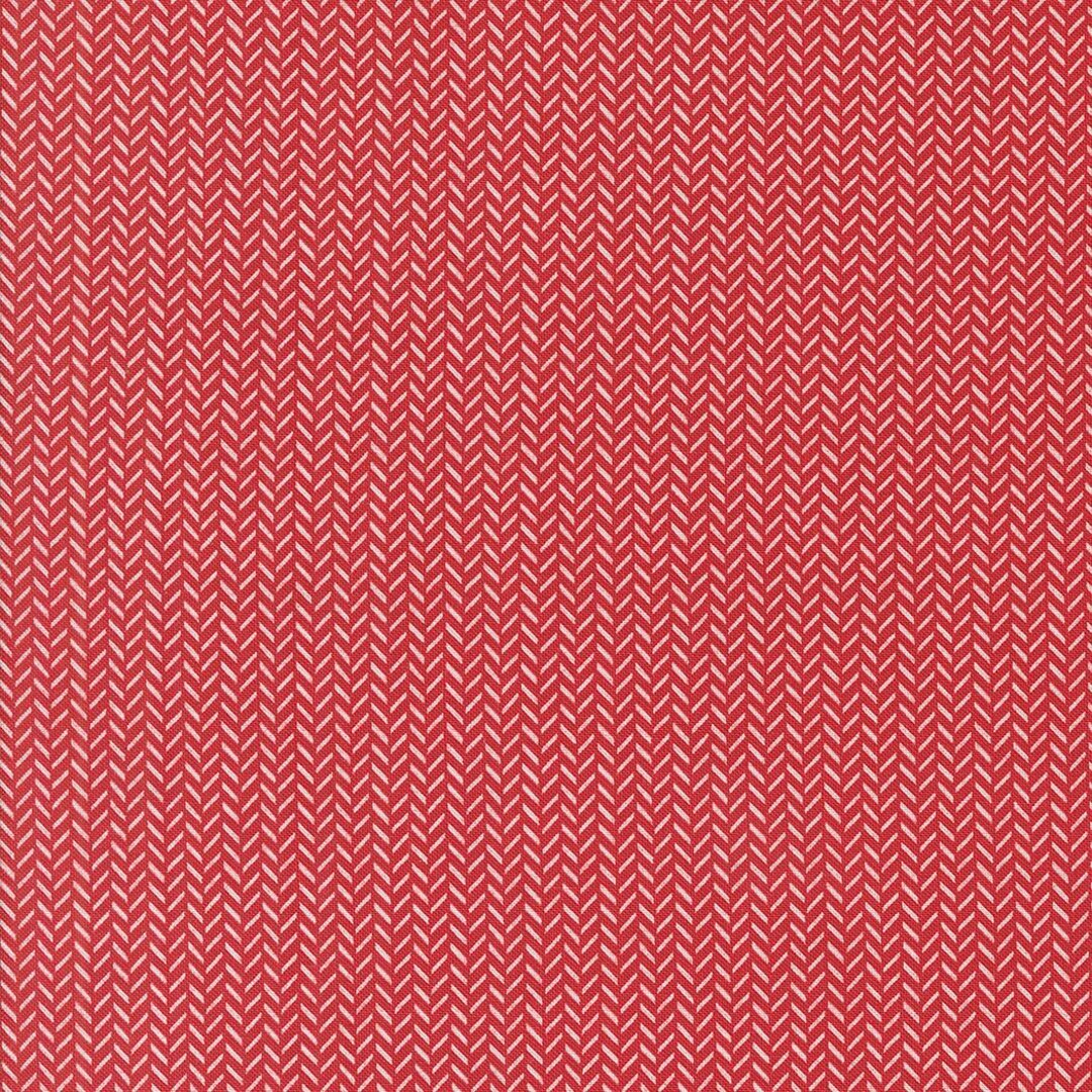 MODA Berry and Pine Yule Herringbone Cranberry (5246 14) 1/2-YD ...