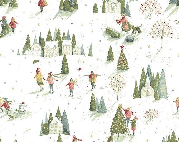 Riley Blake Designs Magical Winterland Winter Scene Snow (C14942-SNOW ...