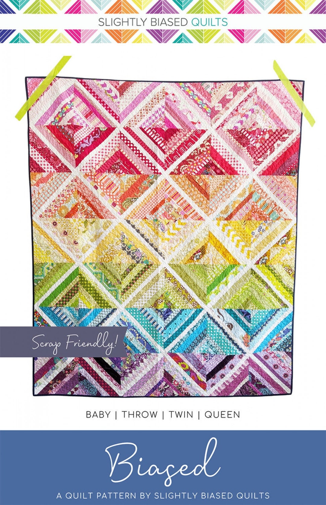 Biased Quilt Pattern From Slightly Biased Quilts*scrap Buster Quilt*fpp Quilt Pattern*biased ...