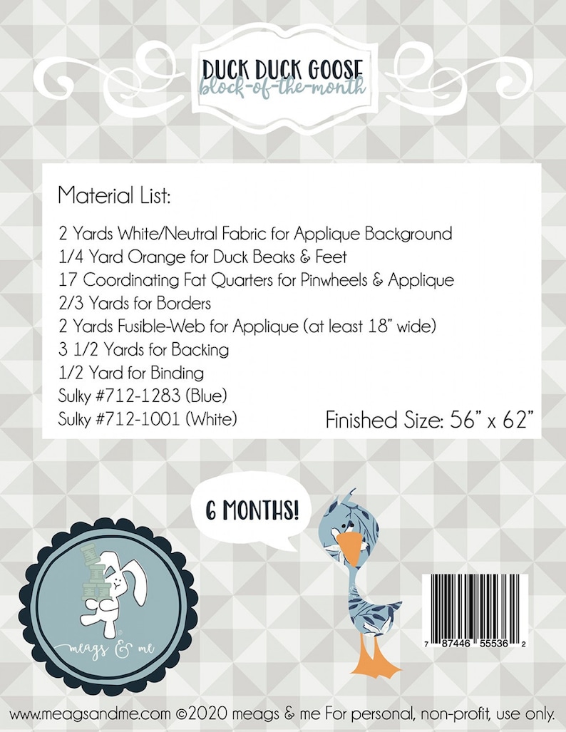 Duck Duck Goose Quilt Pattern From Meags and Me*duck, Duck, Goose Quilt ...