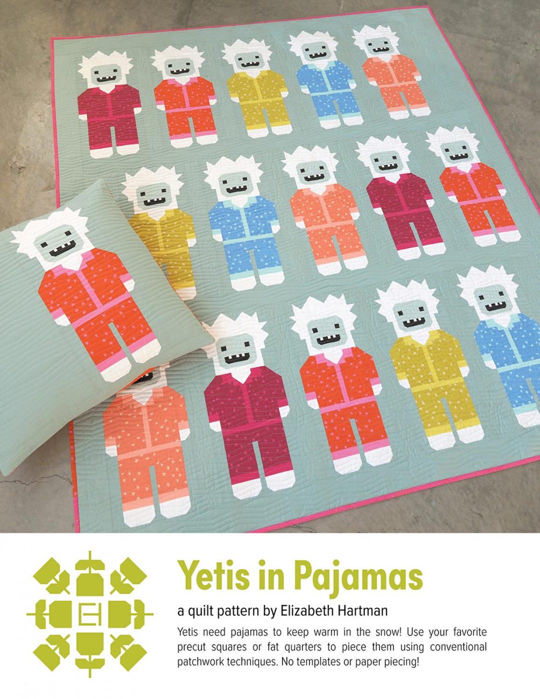 Yetis in Pajamas Quilt Pattern From Elizabeth Hartman*yeti Pattern*yeti ...