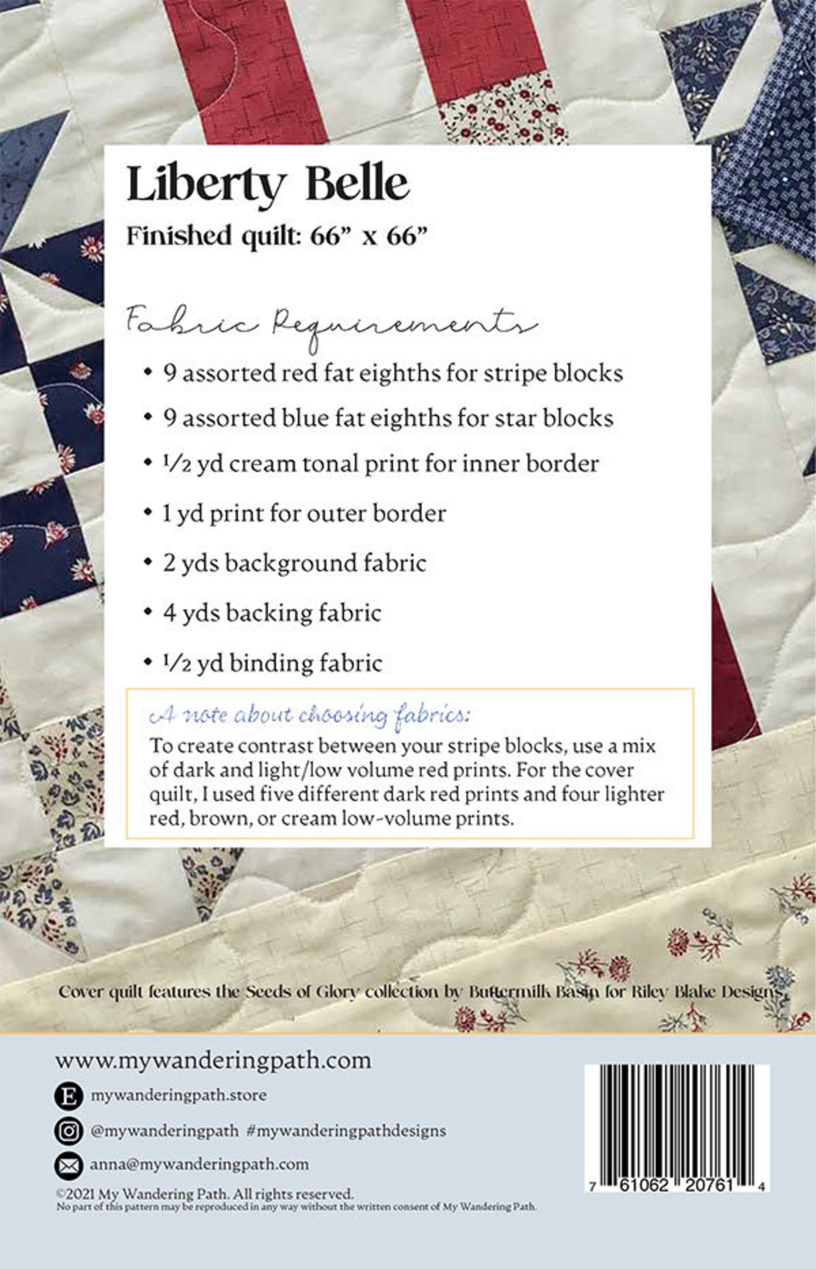 Liberty Belle Quilt Pattern by My Wandering Pathpatriotic - Etsy