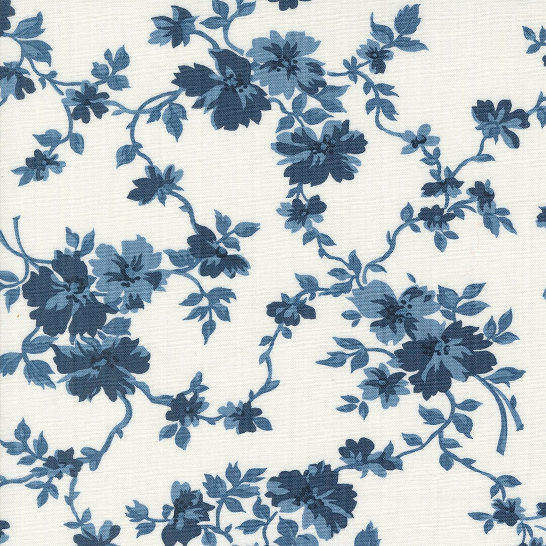 3/4-YD Bolt End Moda Shoreline Getaway Cream Navy (55306 24) Shoreline ...