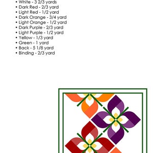 Windswept Quilt Pattern*flower Quilt Pattern*floral Quilt Pattern*large ...