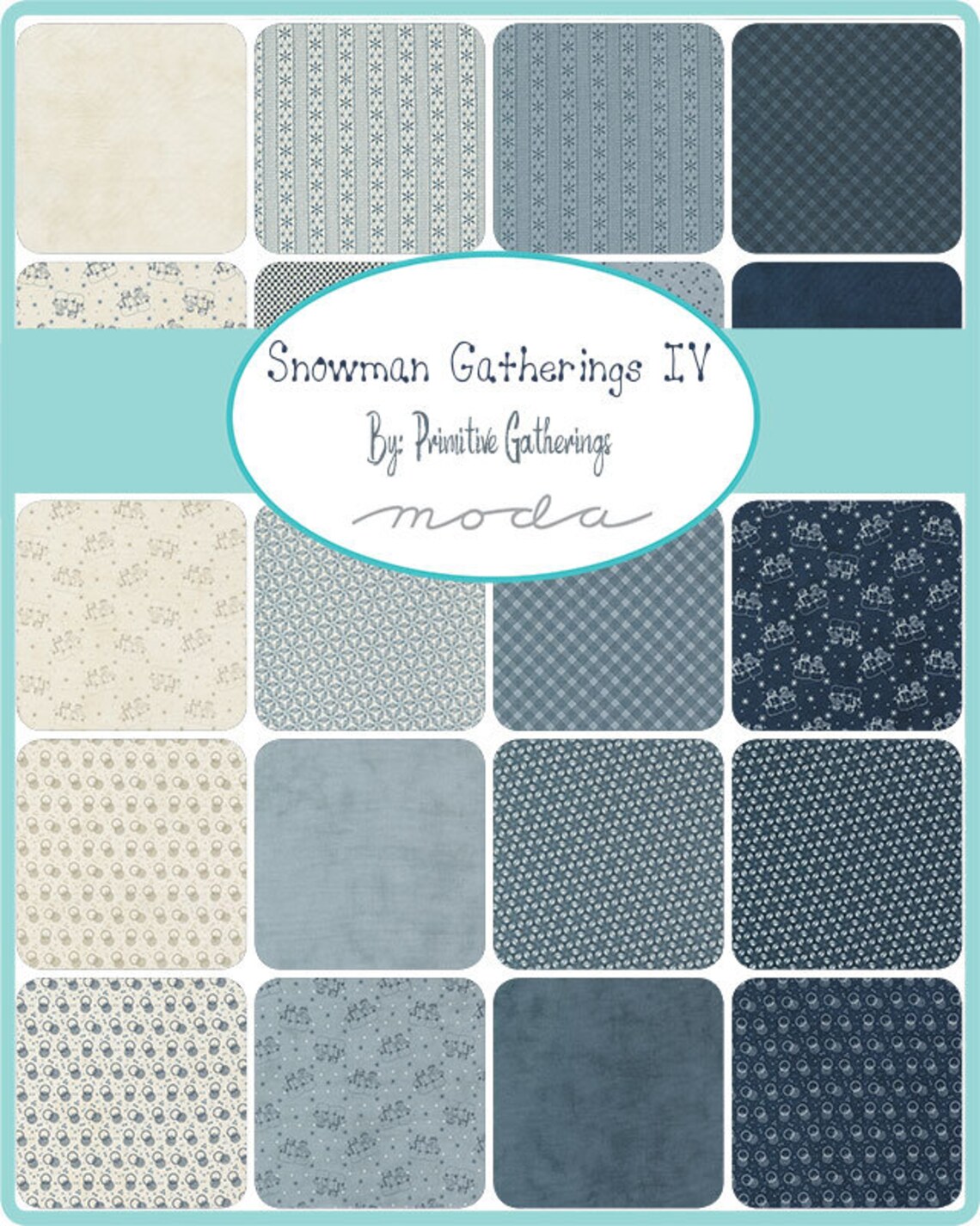 Moda Snowman Gatherings IV Window Pane Lake (49254 14) 1/2-YD ...