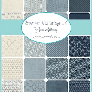 Moda Snowman Gatherings IV Crystal Stripe Lake (49252 13) 1/2-YD ...