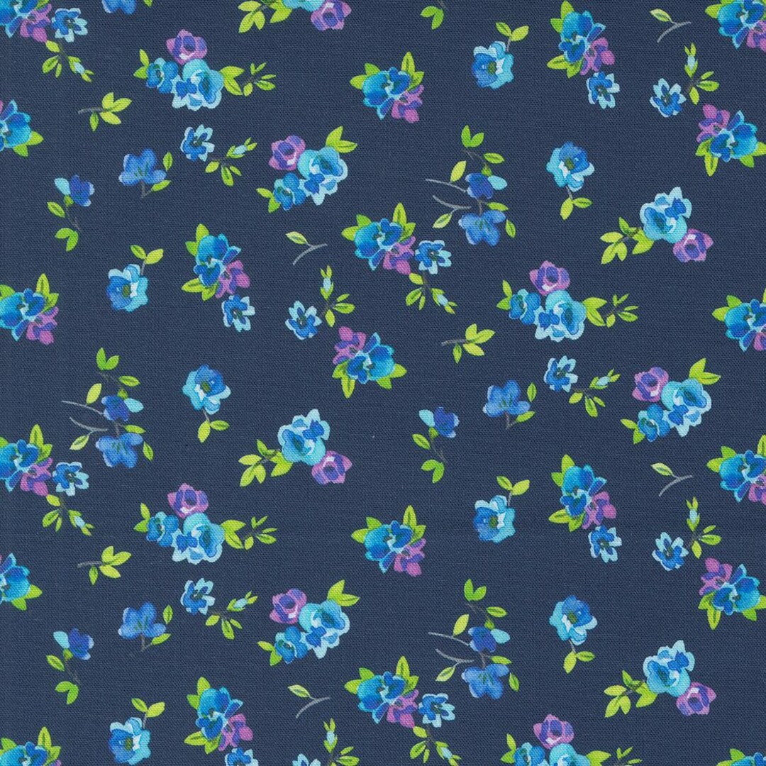 Moda Flower Patches Vintage Chintz Midnight (21828 21) 1/2-YD ...