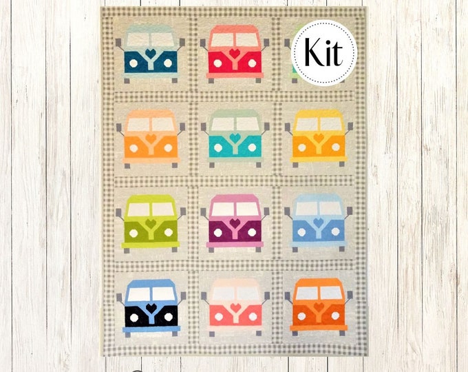 On the Road Quilt Kit CCK 10078 Baby Quiltvw Bus Quilt Patternbus ...