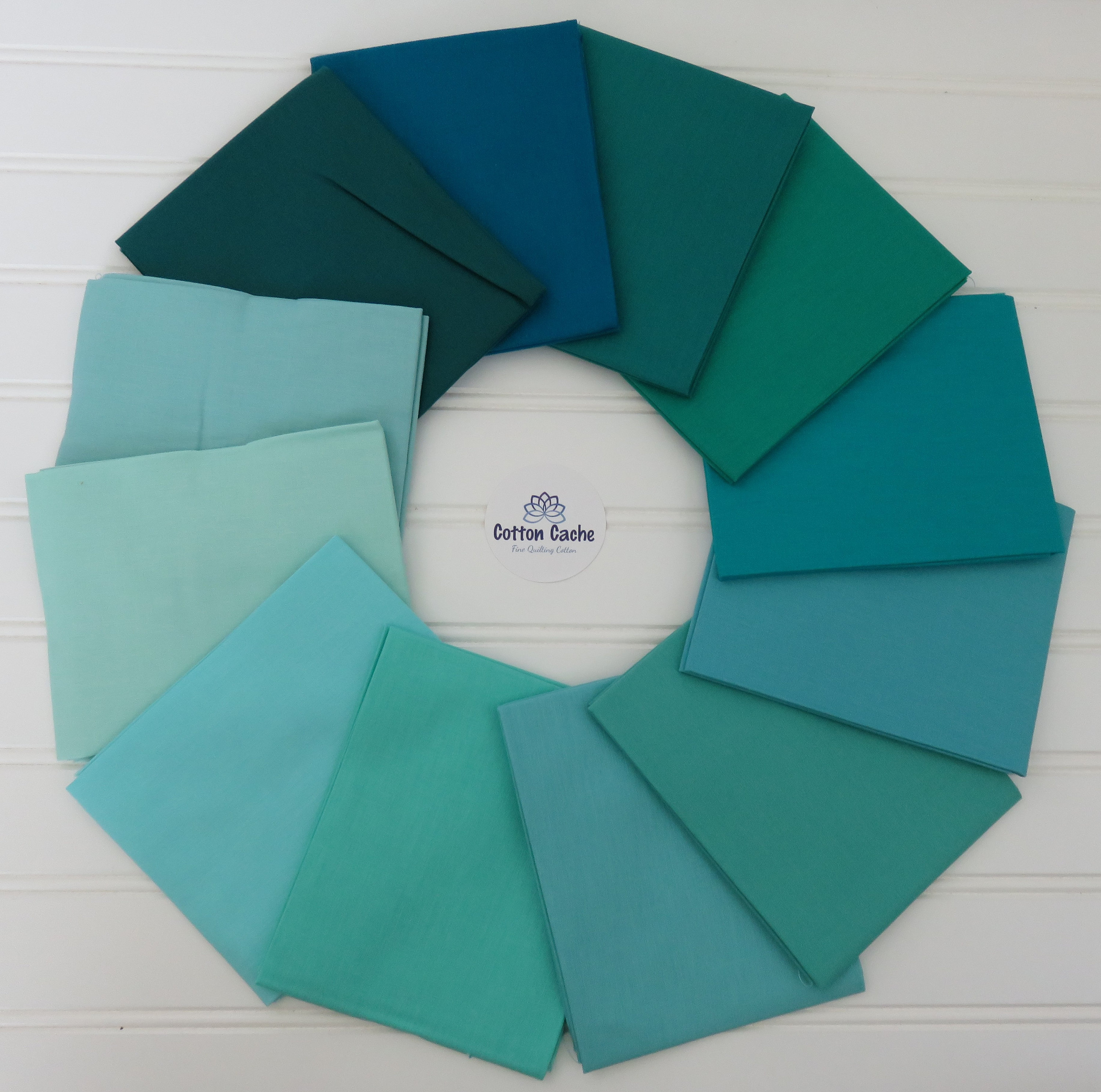 Moda Bella Solids Teal FQ Bundle (9900AB 127) Moda Bella Solids Teal FQ Bundle (9900AB 127)