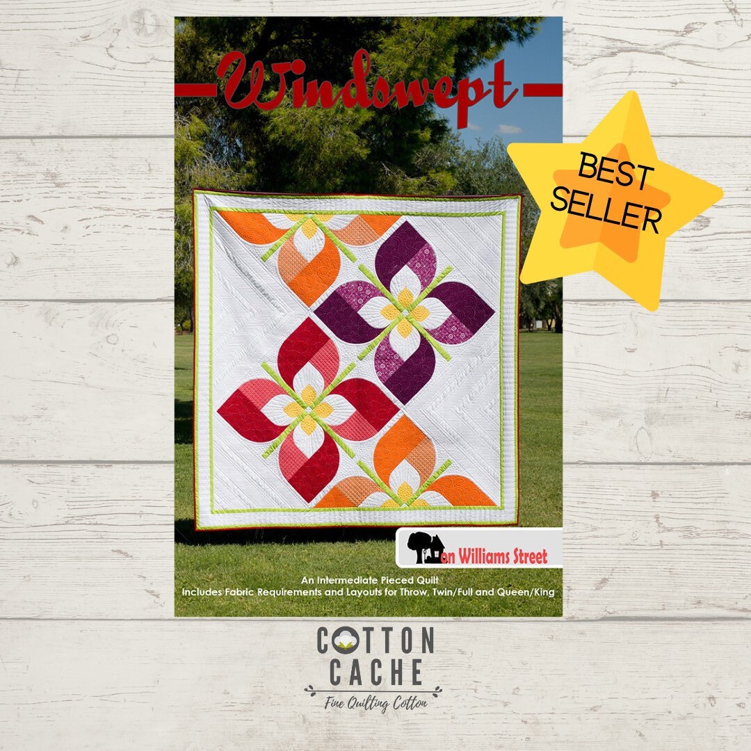 Windswept Quilt Pattern*flower Quilt Pattern*floral Quilt Pattern*large Floral Quilt Pattern ...
