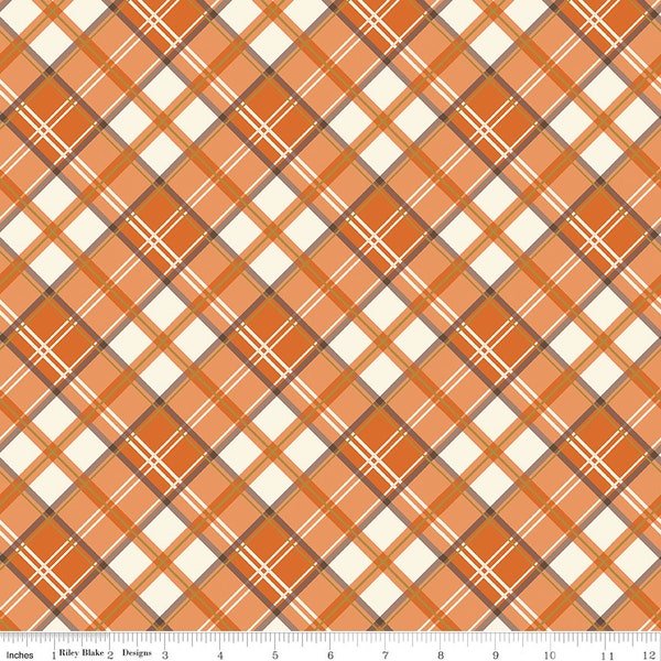 Orange Plaid Fabric - Etsy