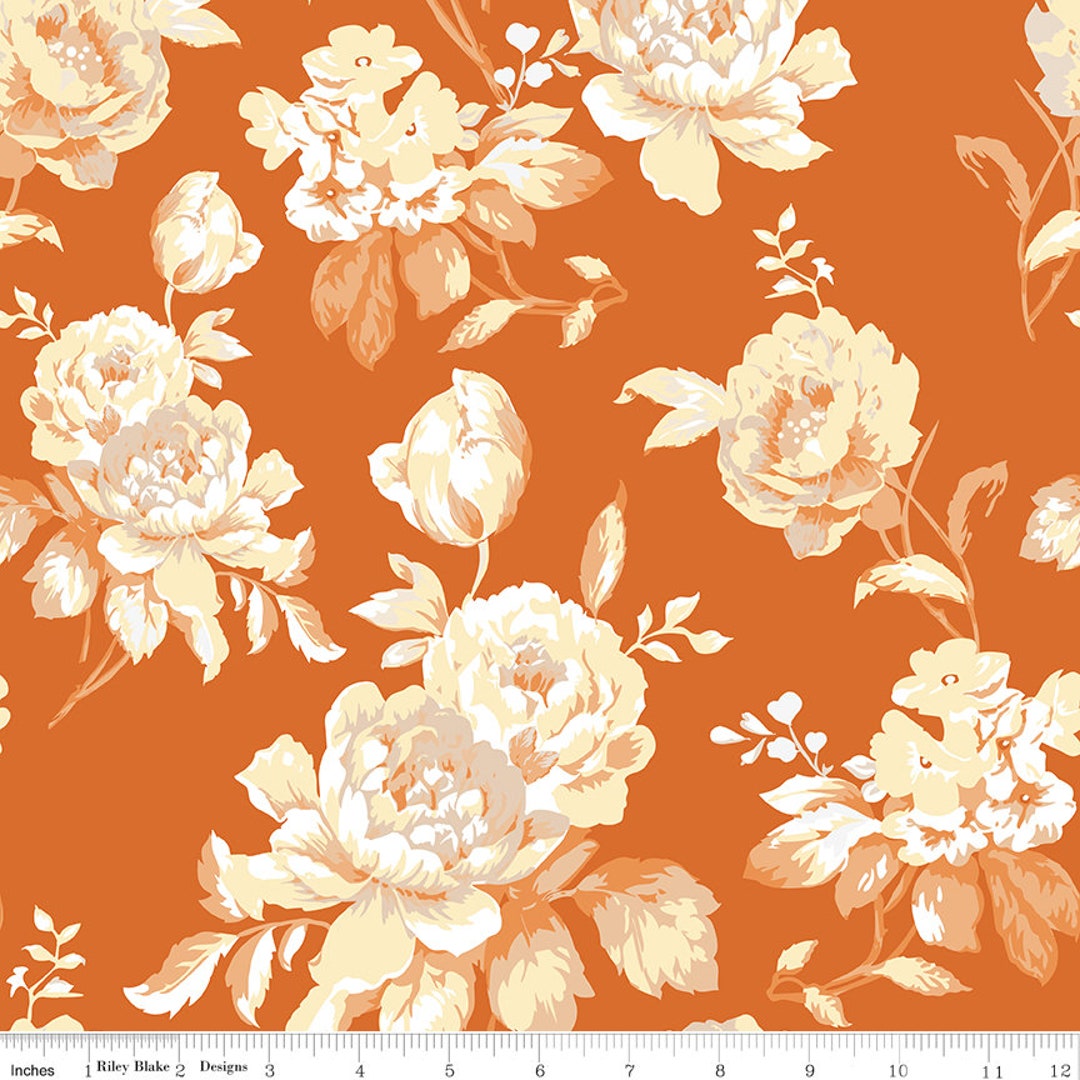 Riley Blake Designs Shades of Autumn Main Orange (C13470-ORANGE) 1/2-YD Increments*autumn Floral ...
