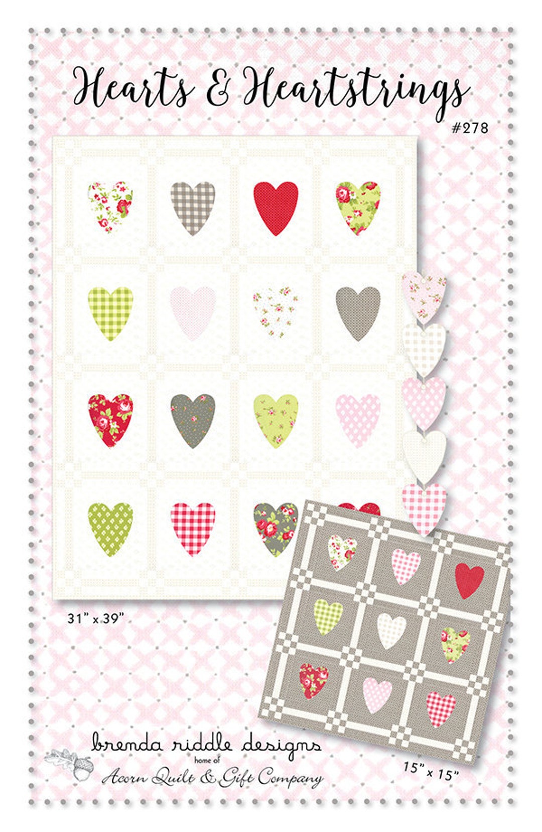 Hearts & Heartstrings Quilt Pattern*heart Quilt Pattern*valentine Quilt ...