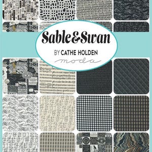 Moda Sable & Swan Sheet Music Porcelain (7447 12) 1/2-YD Increments*low ...
