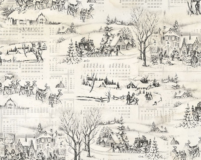3/4-YD Bolt End Free Spirit Holidays Past Winter Toile - Neutral ...