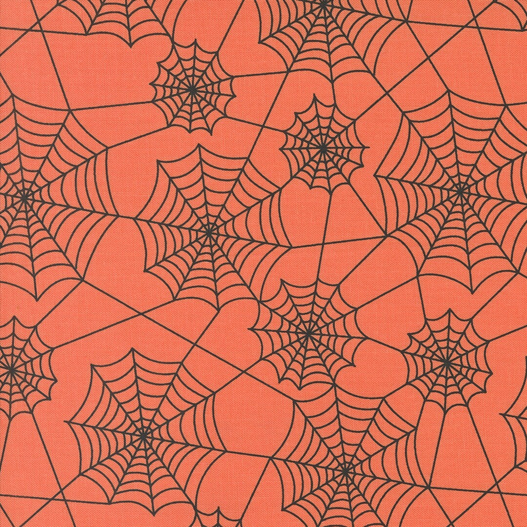 MODA Hey Boo Webs Soft Pumpkin (5213 12) 1/2-YD Increments*webs*fall ...