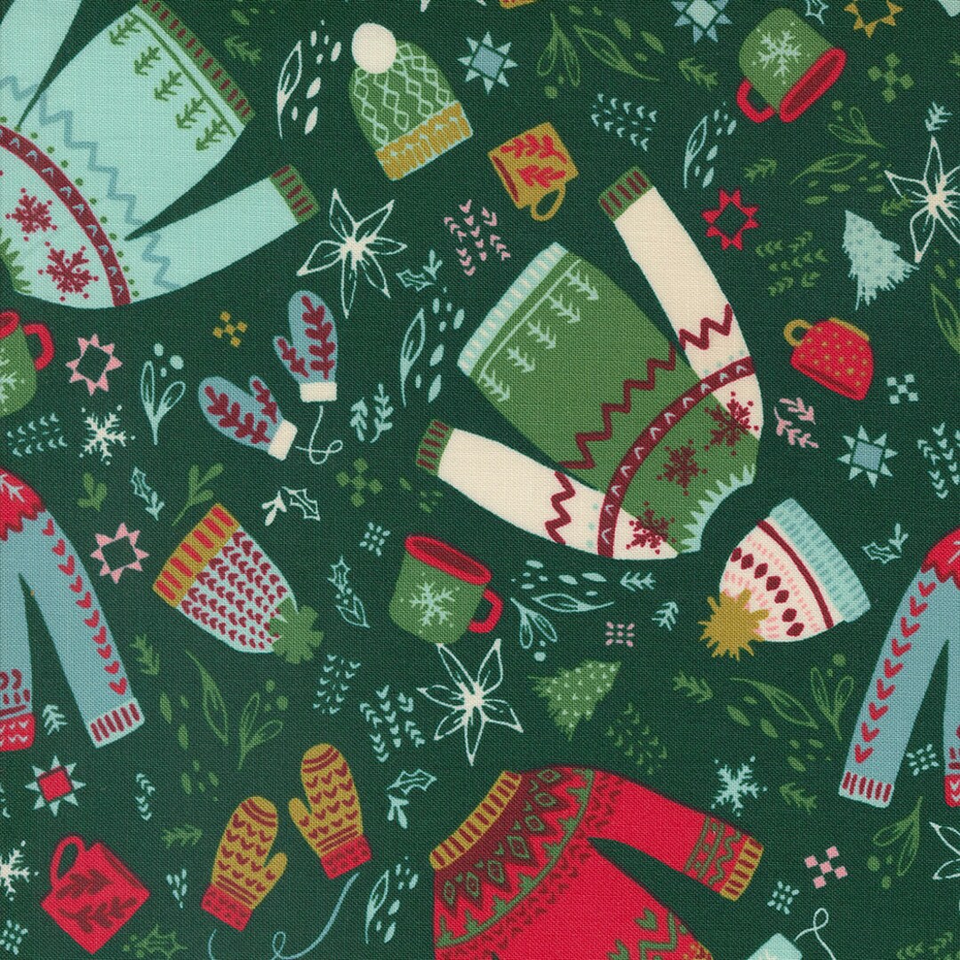 Moda Cozy Wonderland Cozy Please Pine (45591 23) 1/2-yard Increments ...