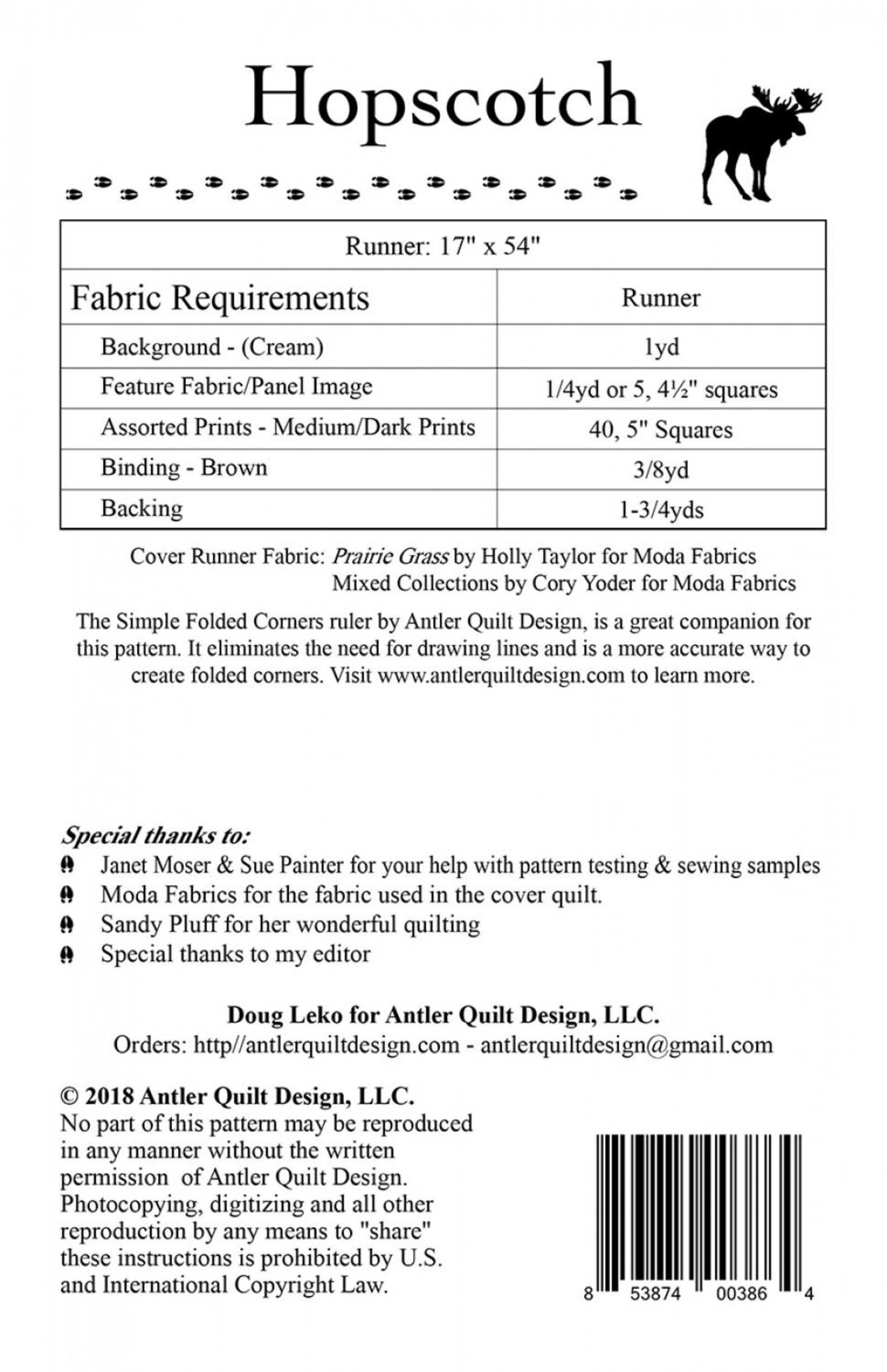 Hopscotch Table Runner Pattern From Antler Quilt Design*table Runner ...