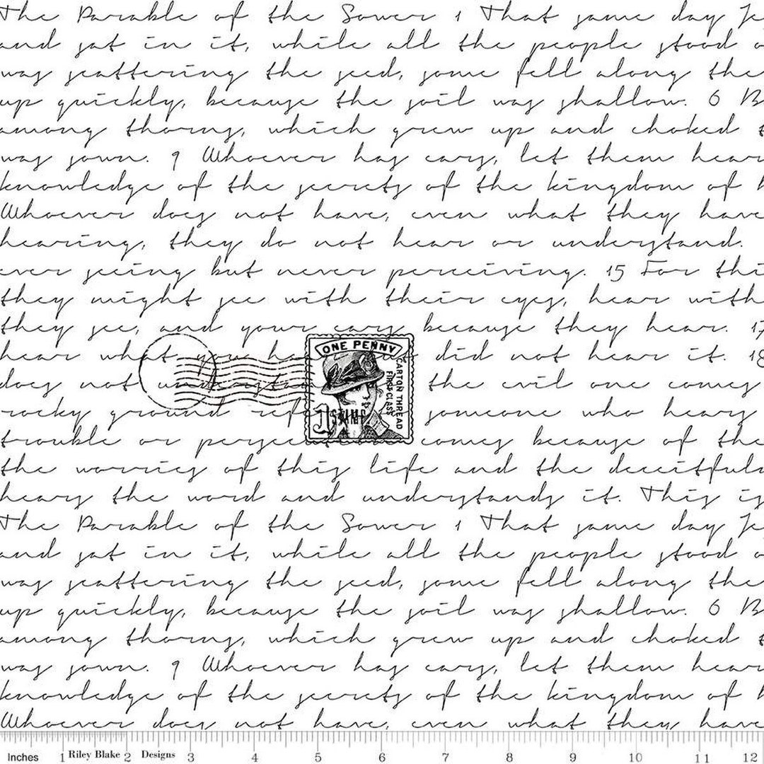 3/4-YD Bolt End Riley Blake Designs Sew Journal Sewer Parable Text ...