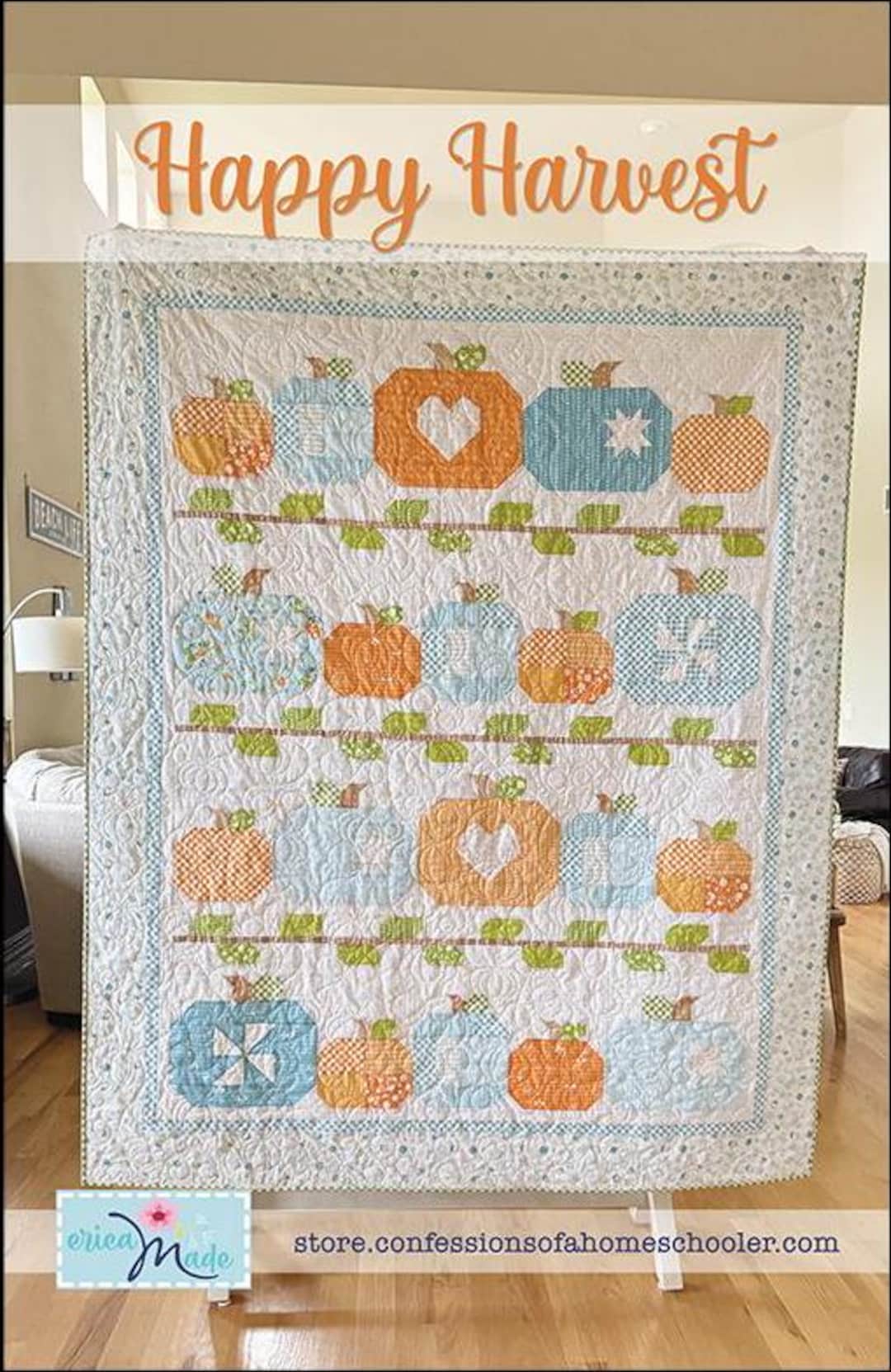 Happy Harvest Quilt Pattern*pumpkin Quilt Pattern*fall Pumpkin Quilt ...