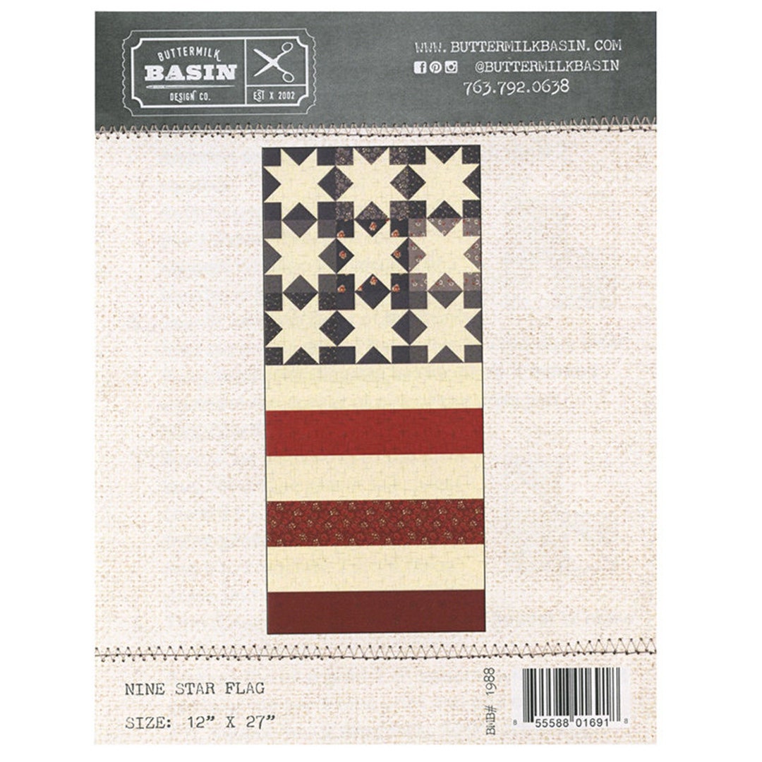 Nine Star Flag Table Runner Pattern*americana Table Runner*table Runner ...