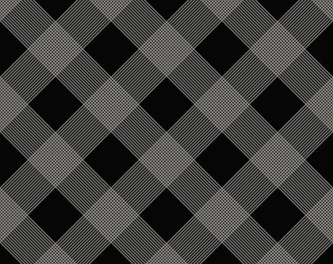 Riley Blake Designs Fleur Noire Line Plaid Black (C12527-BLACK) 1/2 YD ...