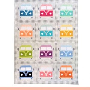 On the Road Quilt Pattern by Satomi Quilts Llc*baby Quilt*vw Bus Quilt ...