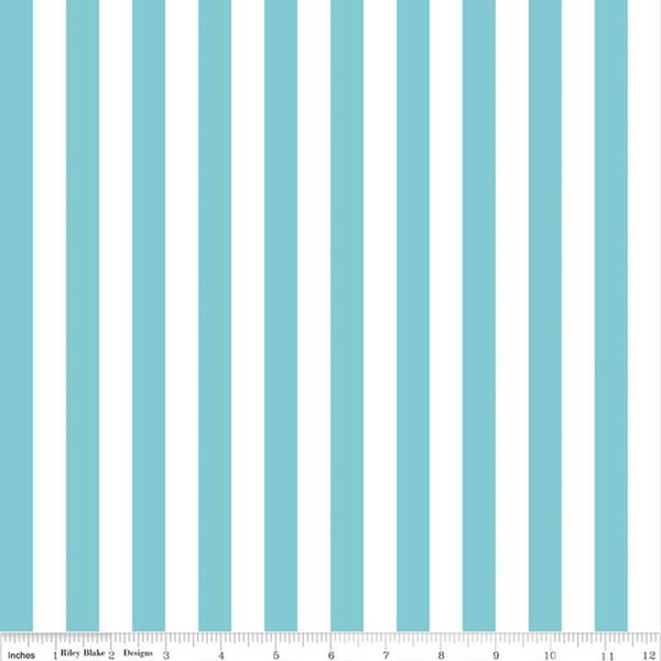 Aqua Striped Fabric - Etsy