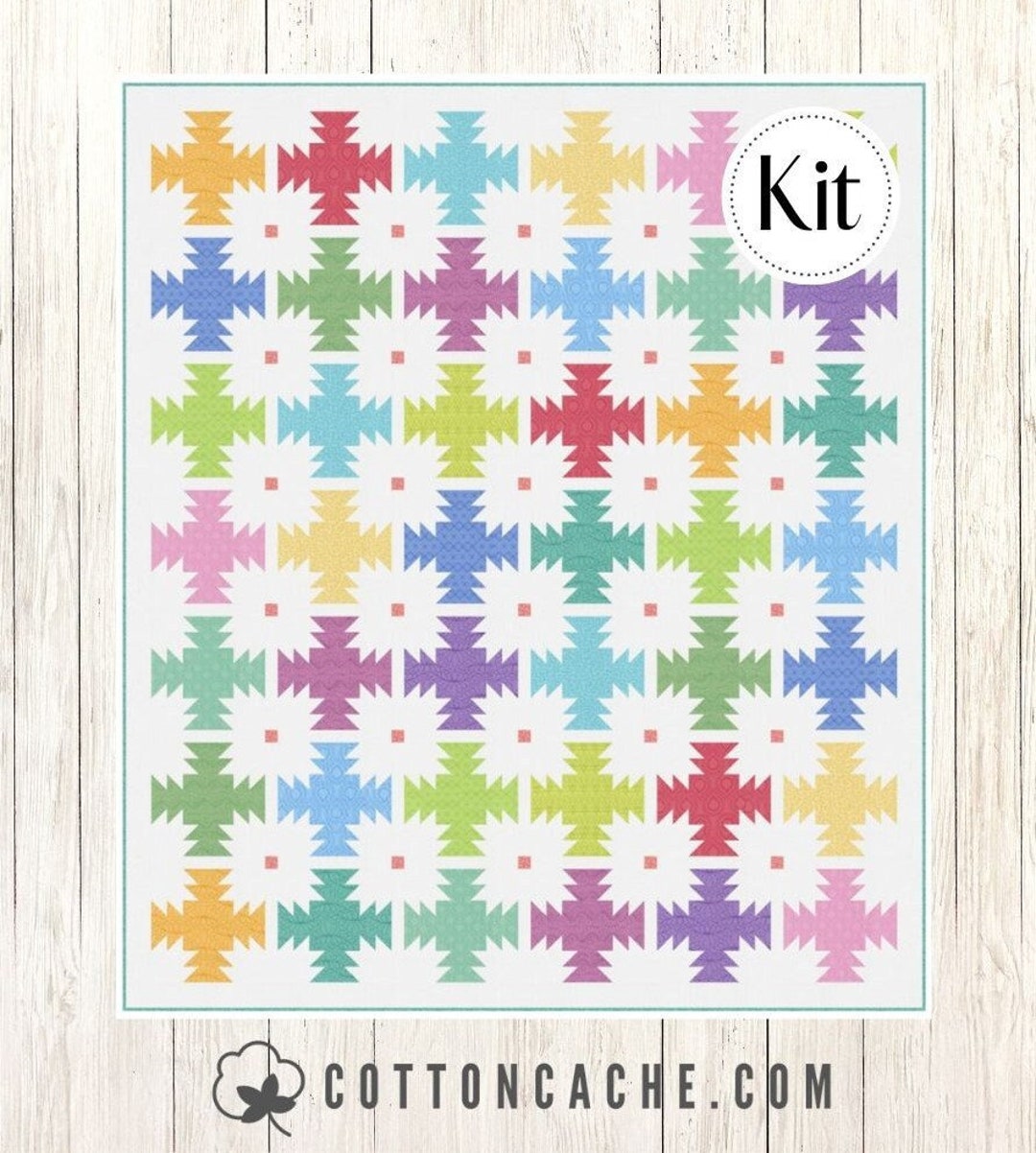 Prairie Blossom Quilt Kit Featuring Rainbow Sherbet by Sarah Thomas of ...