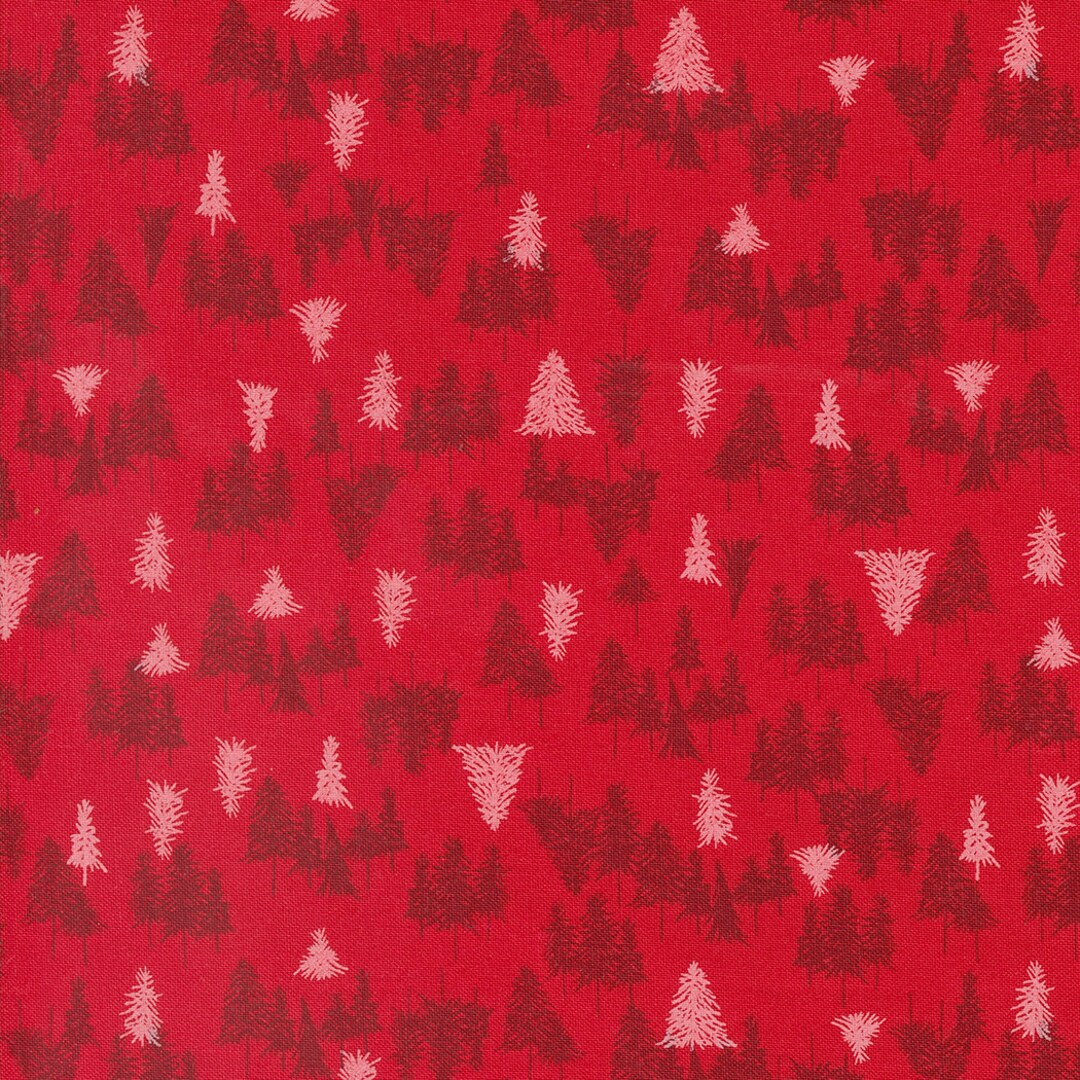 Moda Cozy Wonderland Tree Farm Berry (45594 14) 1/2-yard Increments ...