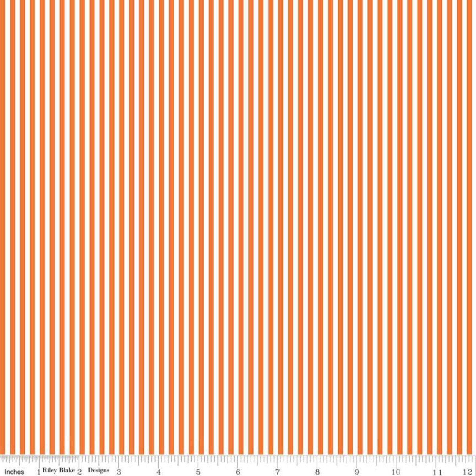 Riley Blake Designs 1/8" Orange Stripe*c495-orange*1/2 Yard Increments ...
