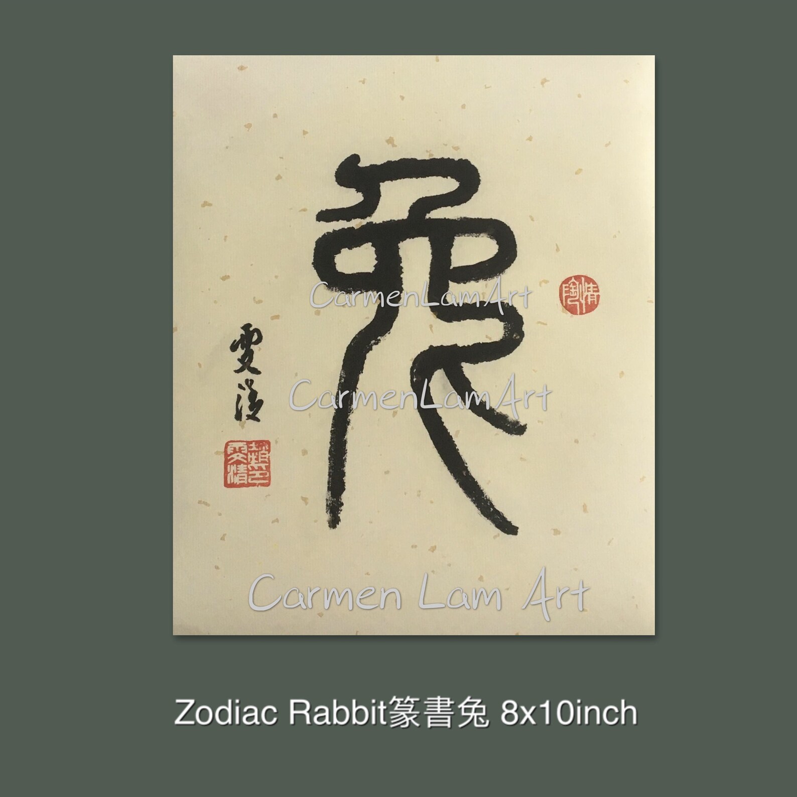 Zodiac Series I Rabbit, Tiger, Ox, Rat I Art, Original Handwritten in ...