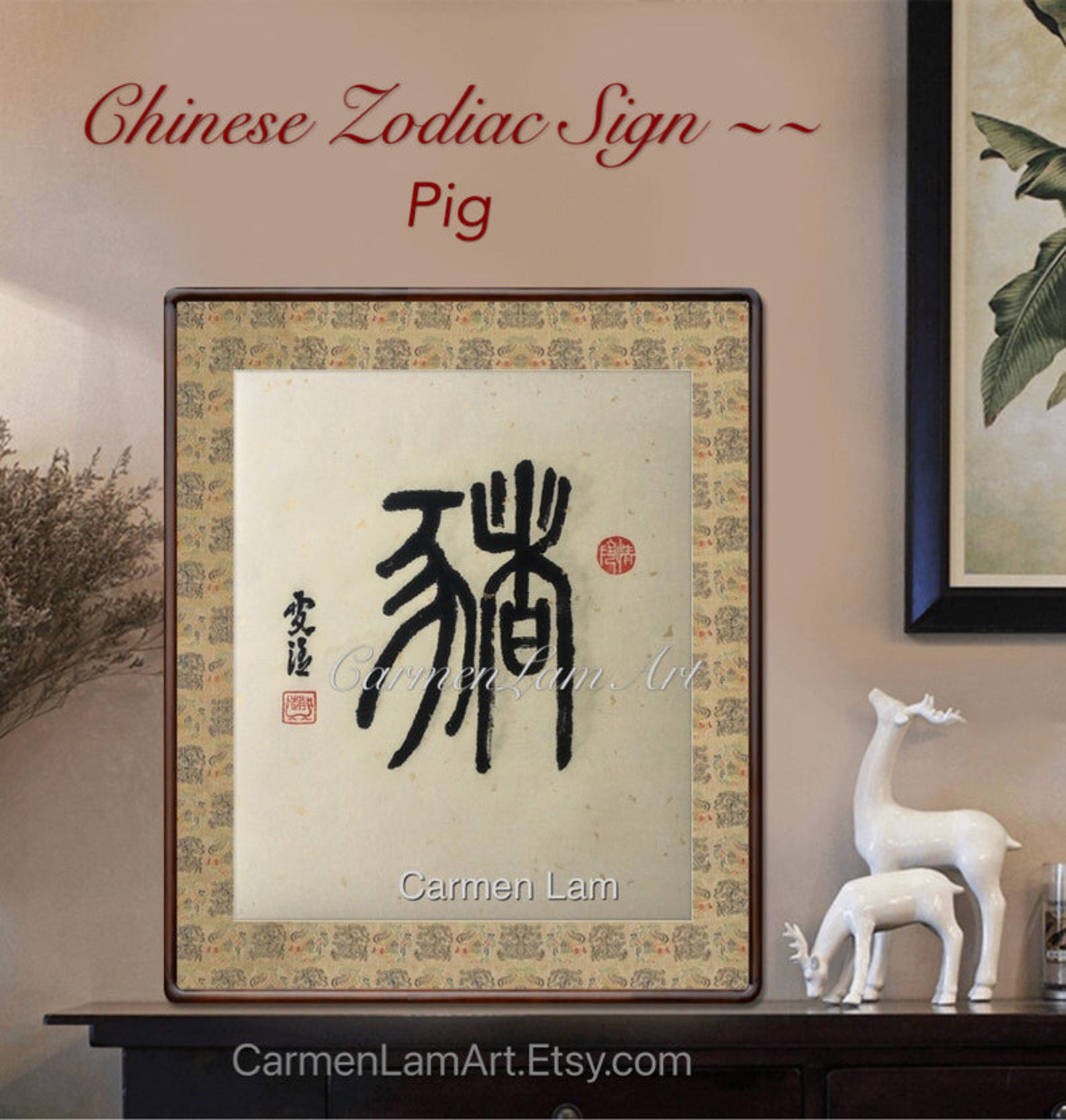 Zodiac Series I Monkey Rooster Dog Pig I Art Original - Etsy