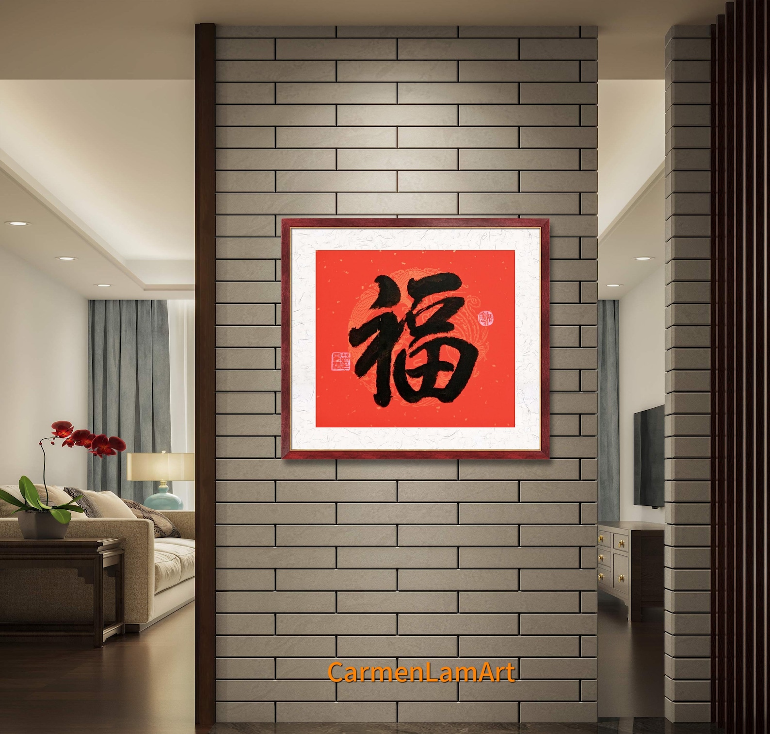 FU 福 Chinese Character/ Blessing / Original Chinese Calligraphy Artwork ...