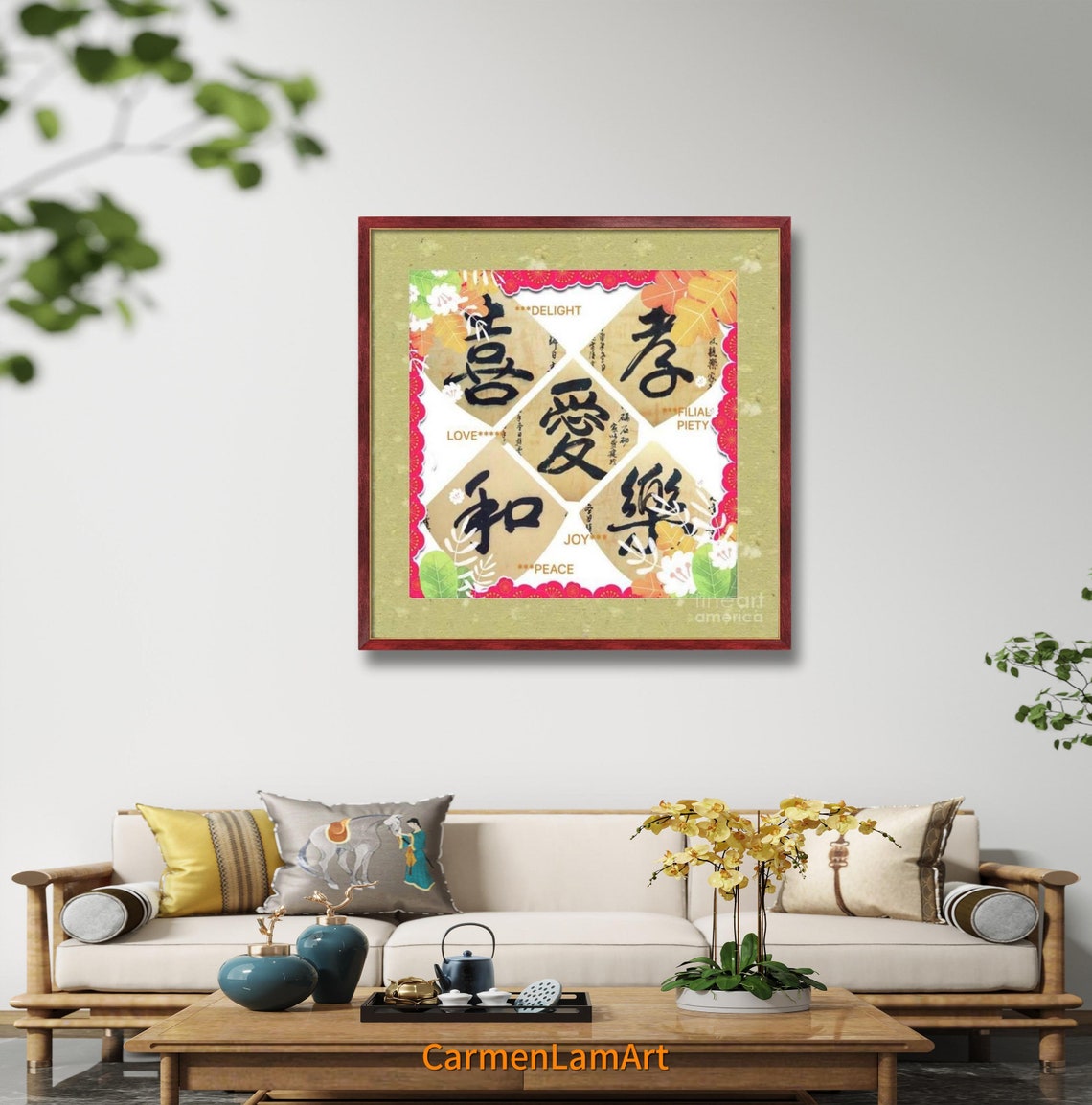 5 Chinese Character/ Chinese Calligrapht/ Original Calligraphy Artwork ...